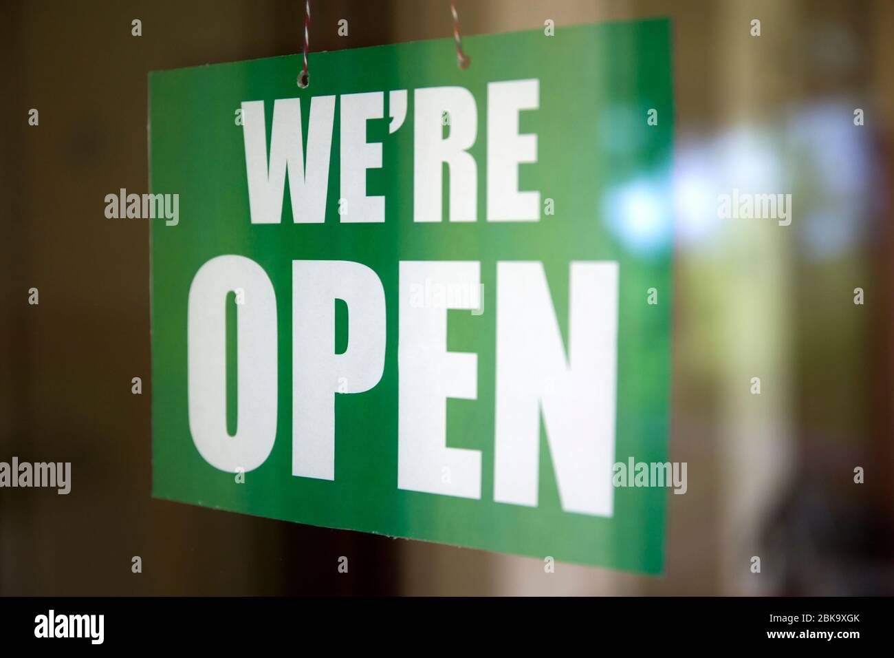 Exterior open for business sign hi-res stock photography and images - Alamy