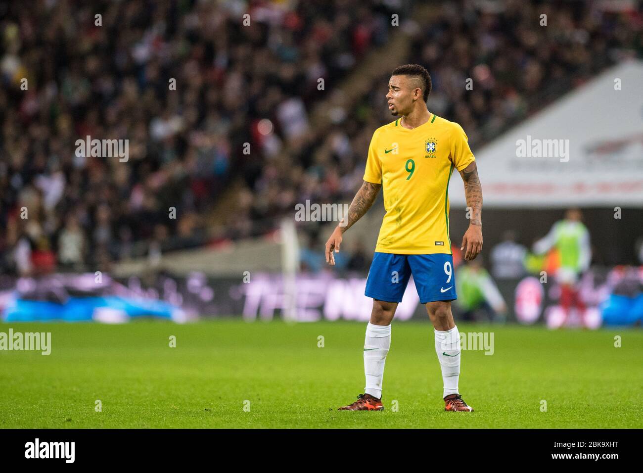 National team of Brazil at Wembley in match against England Stock Photo ...