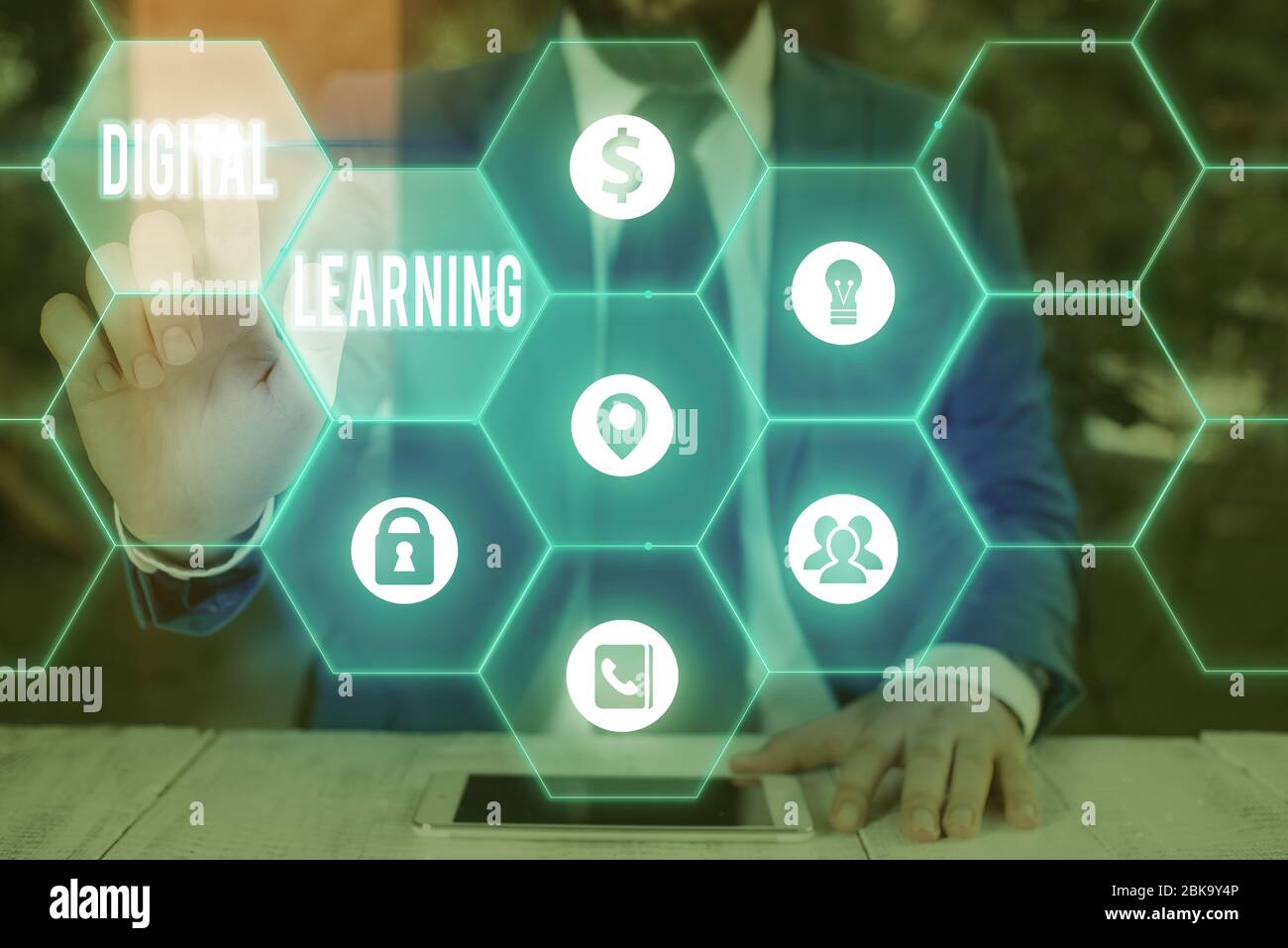 Conceptual hand writing showing Digital Learning. Concept meaning ...