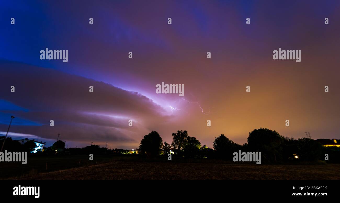 Lightning in the stormy sky Stock Photo - Alamy