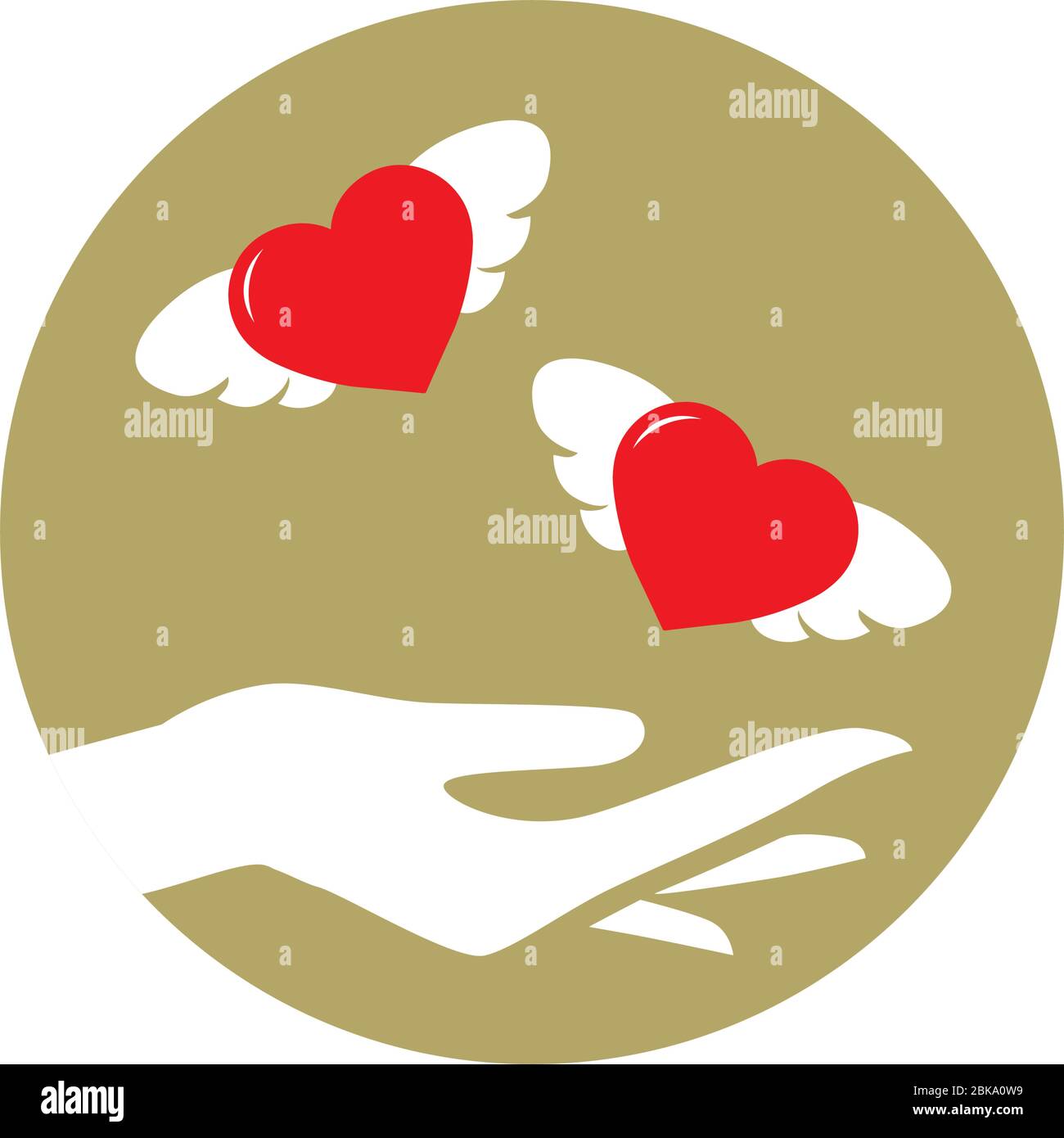 Hearts palm Stock Vector Images - Alamy