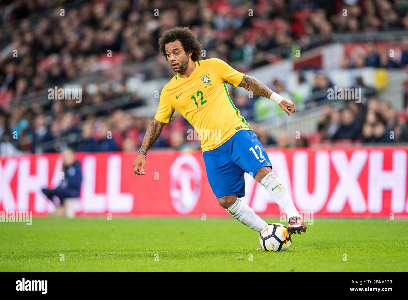 National team of Brazil at Wembley in match against England Stock Photo ...
