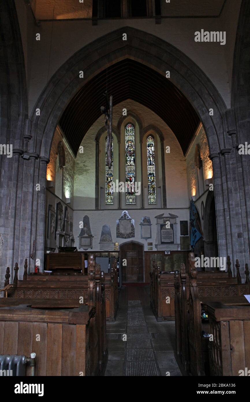 Interior of Brecon Cathedral, Wales Stock Photo - Alamy