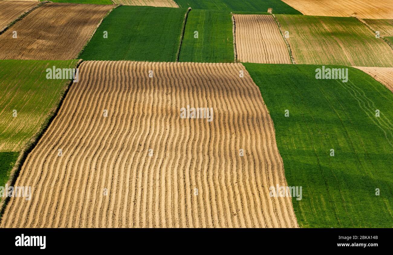 Colorful Farmfields in Coutryside. Farmland and Fields at Rolling Hills ...