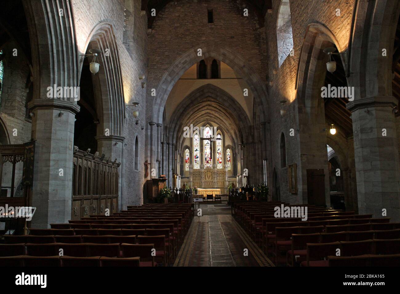 Interior of Brecon Cathedral, Wales Stock Photo - Alamy