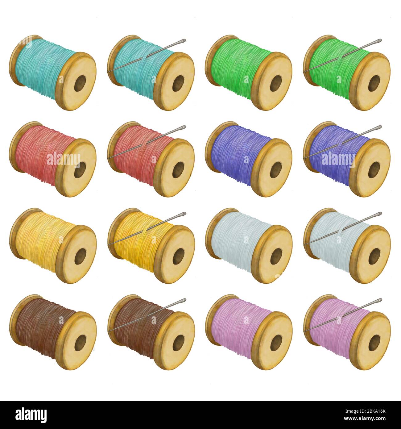 Colourful set of thread spools Stock Photo - Alamy