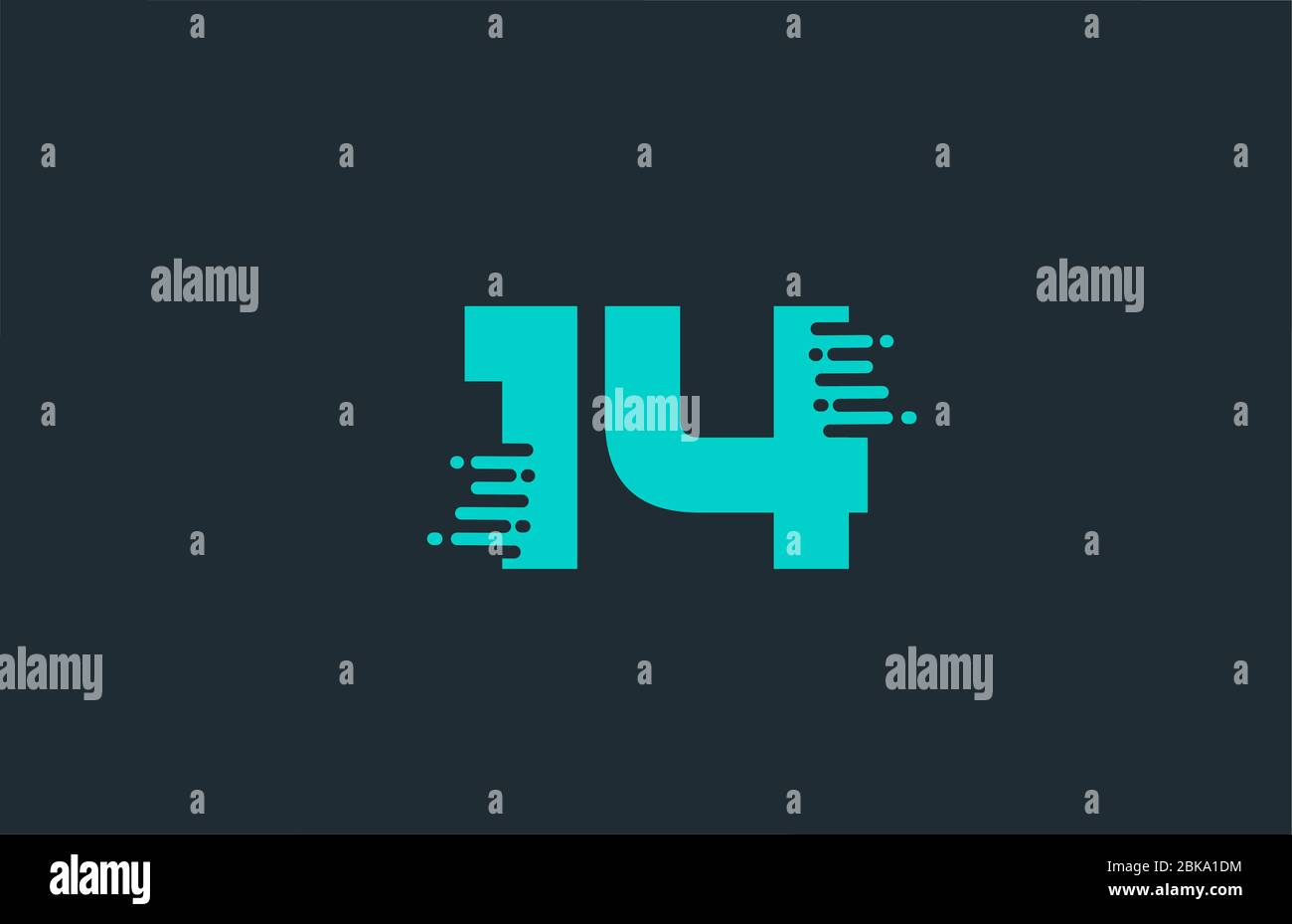 14 blue number logo icon with line design for business and company ...