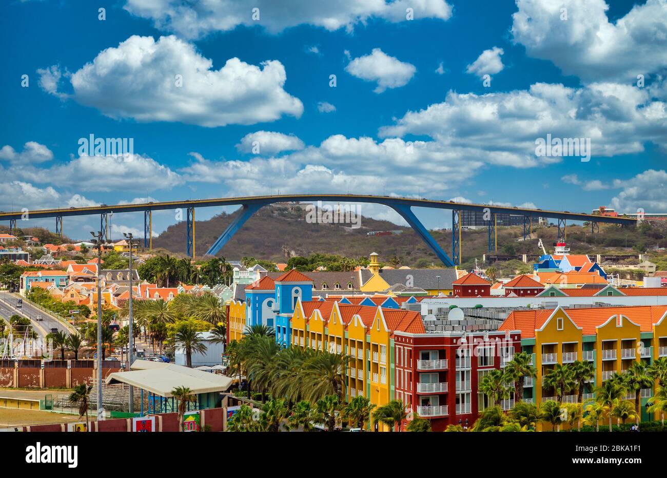 Bridge Over Resorts in Curacao Stock Photo - Alamy