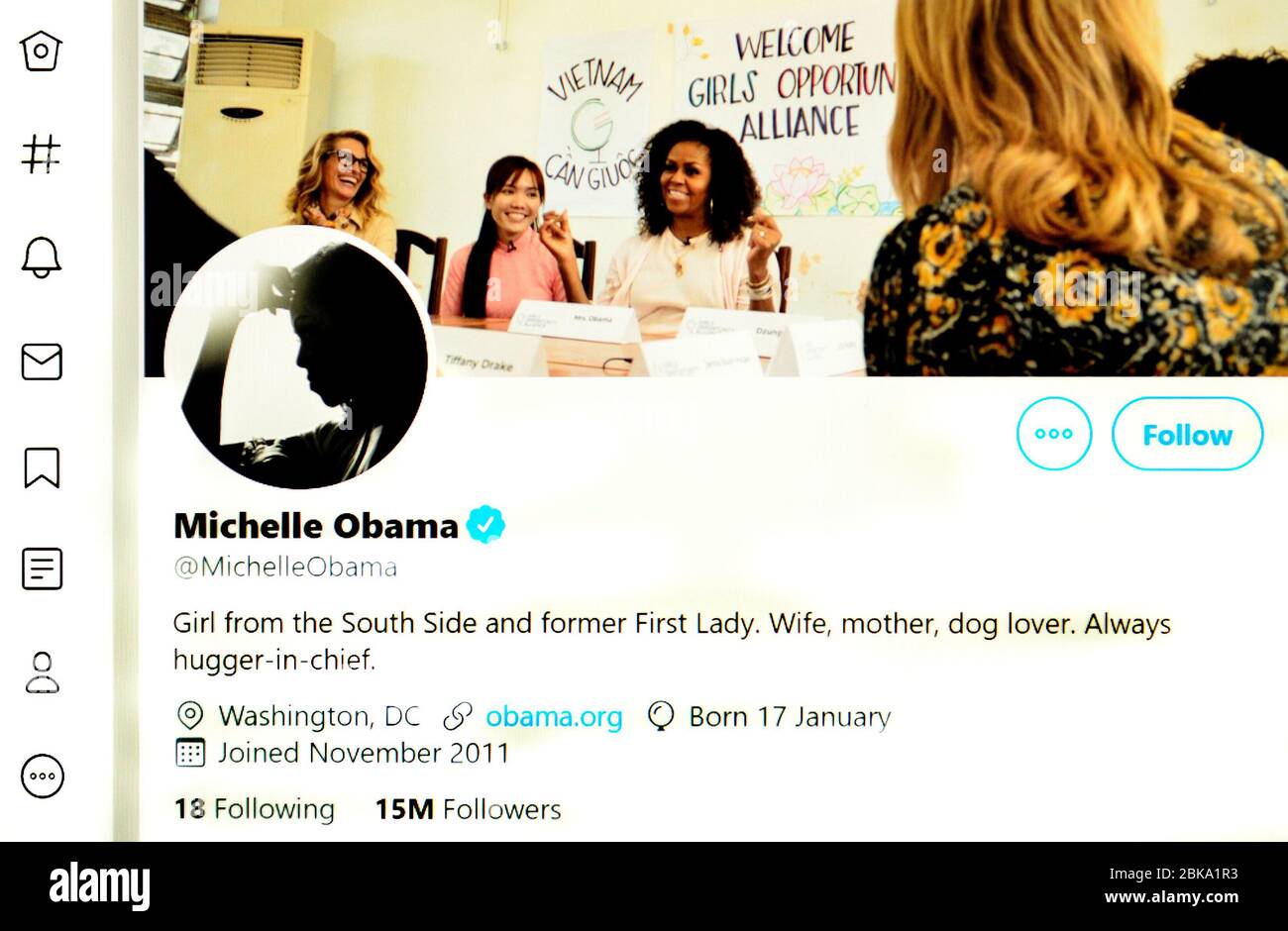 Michelle obama twitter hi-res stock photography and images - Alamy
