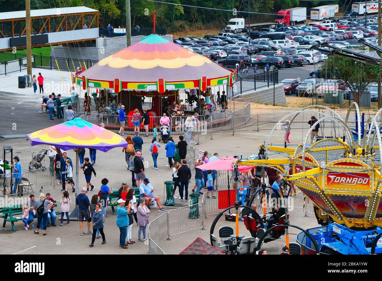 Families at County Fair Stock Photo - Alamy