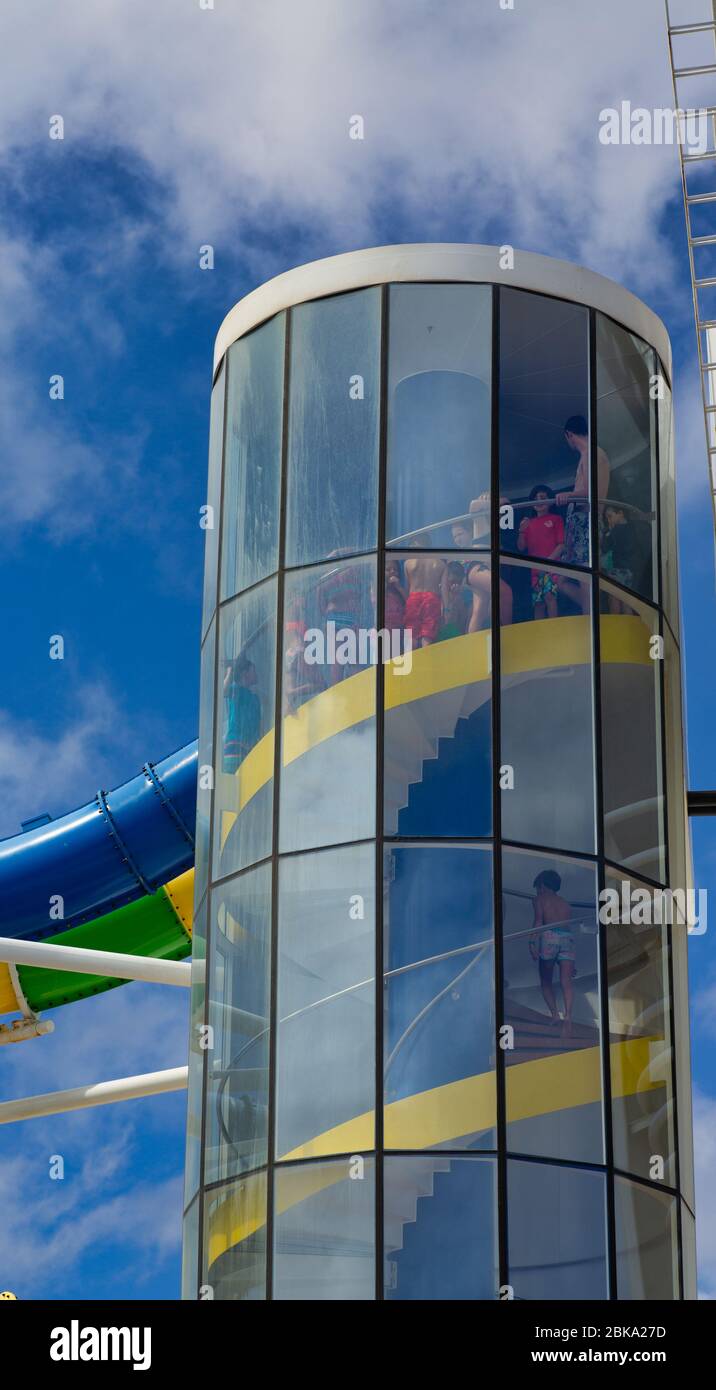 LIne in Circular Water Slide Stock Photo - Alamy