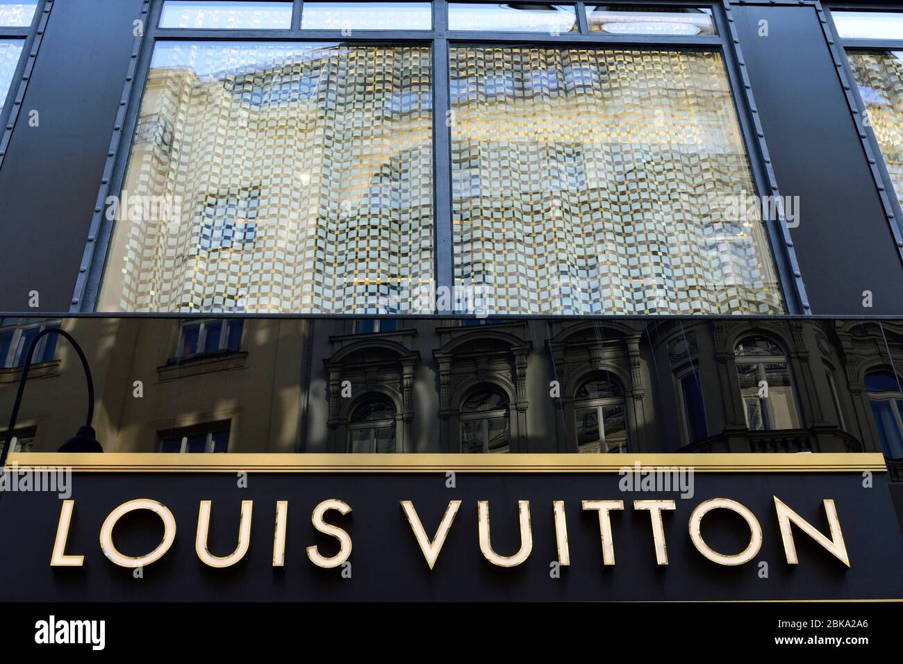 Vienna, Austria. Louis Vuitton shop in the golden quarter in Vienna ...