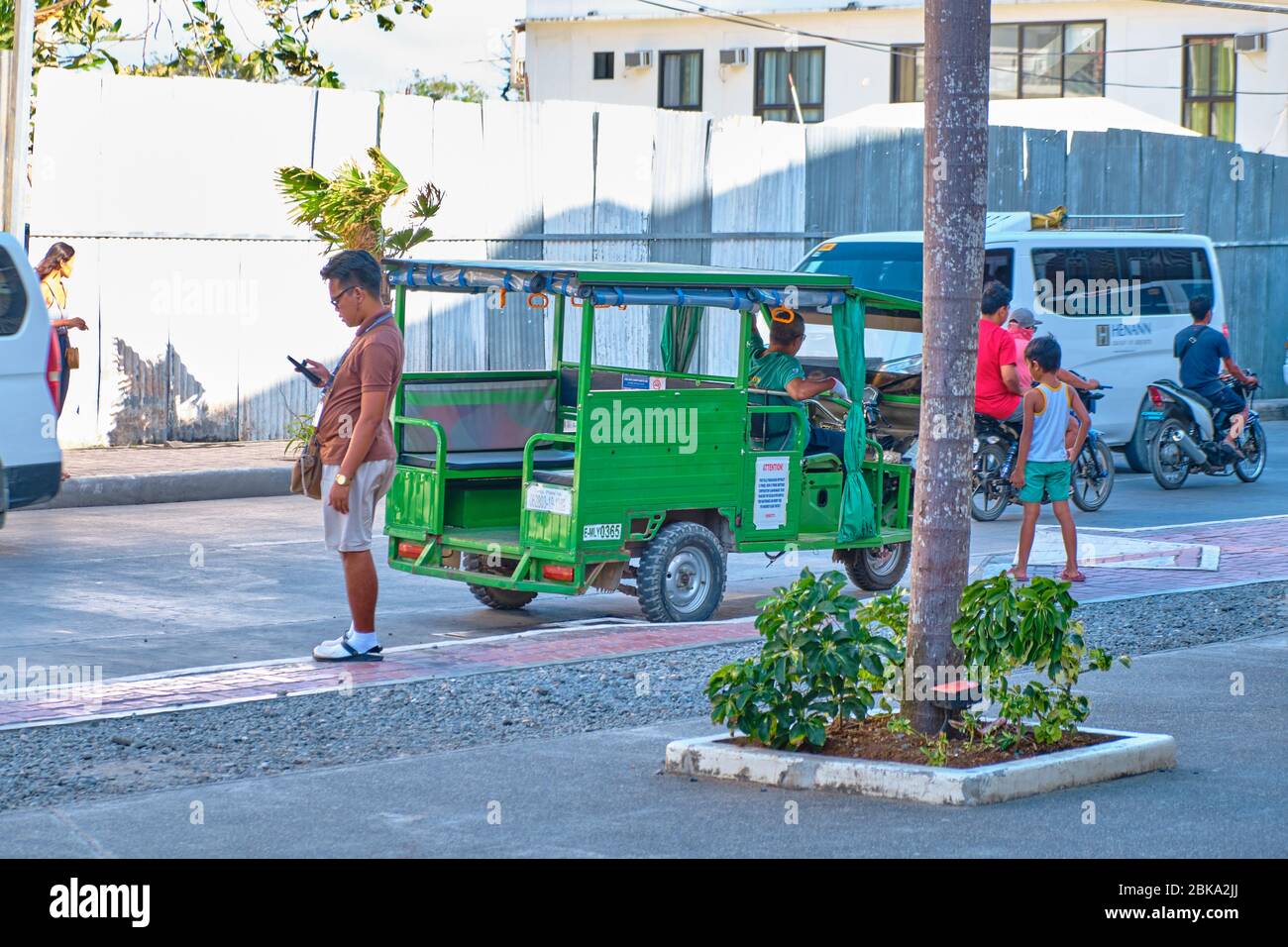 Boracay, Philippines - Jan 22, 2020: Public transport on Boracay island ...