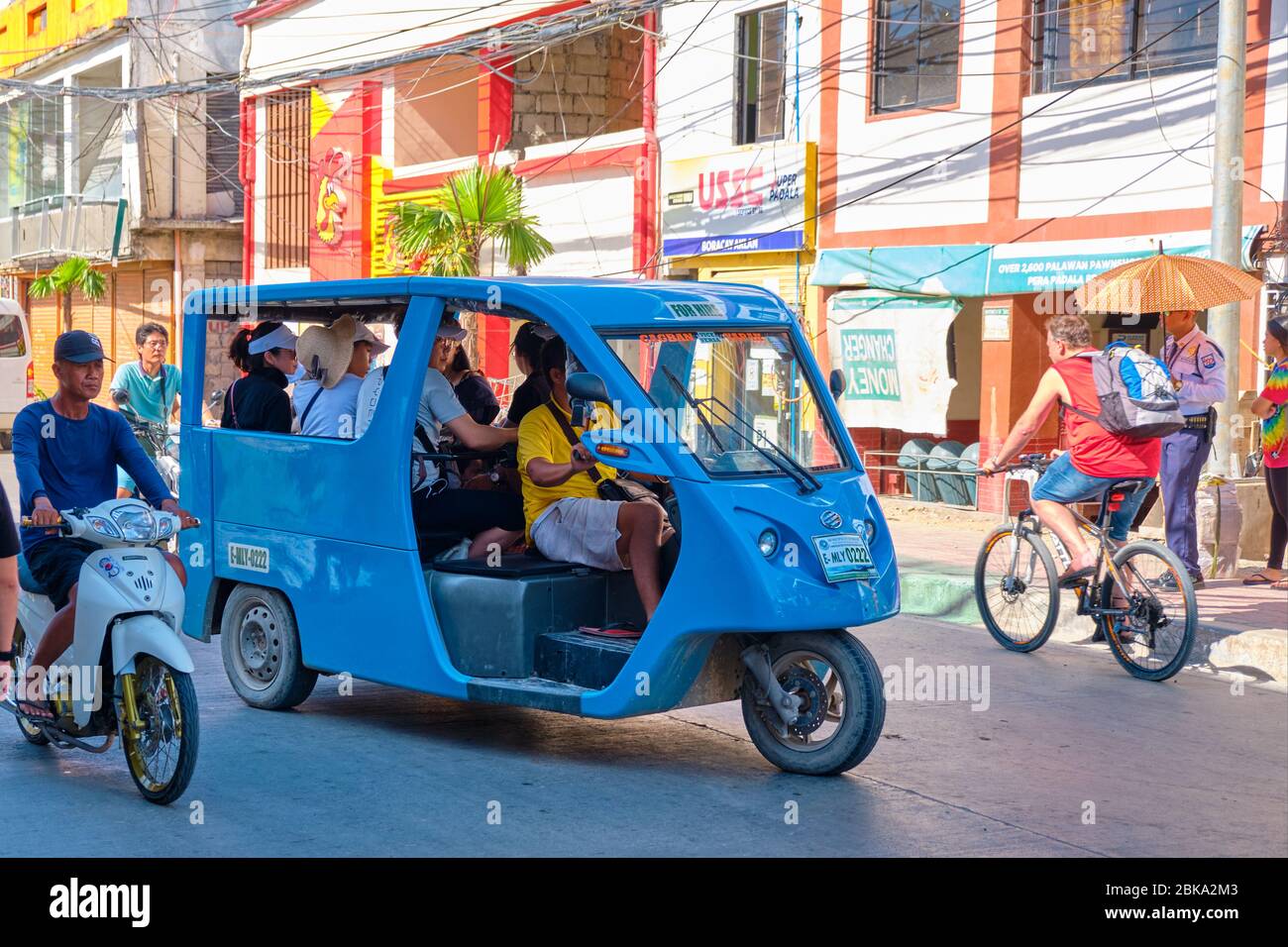 Boracay, Philippines - Jan 22, 2020: Public transport on Boracay island ...