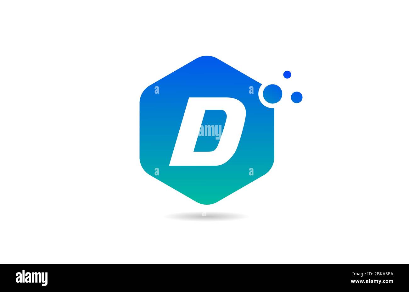 green blue D alphabet letter logo icon design with rhombus for business ...
