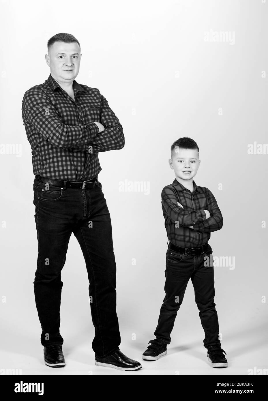 Cool guys. Father little son red shirts family look outfit. Best ...