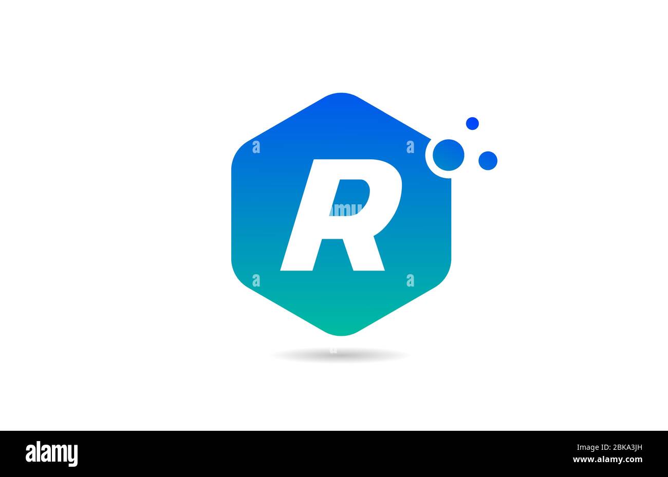 green blue R alphabet letter logo icon design with rhombus for business ...