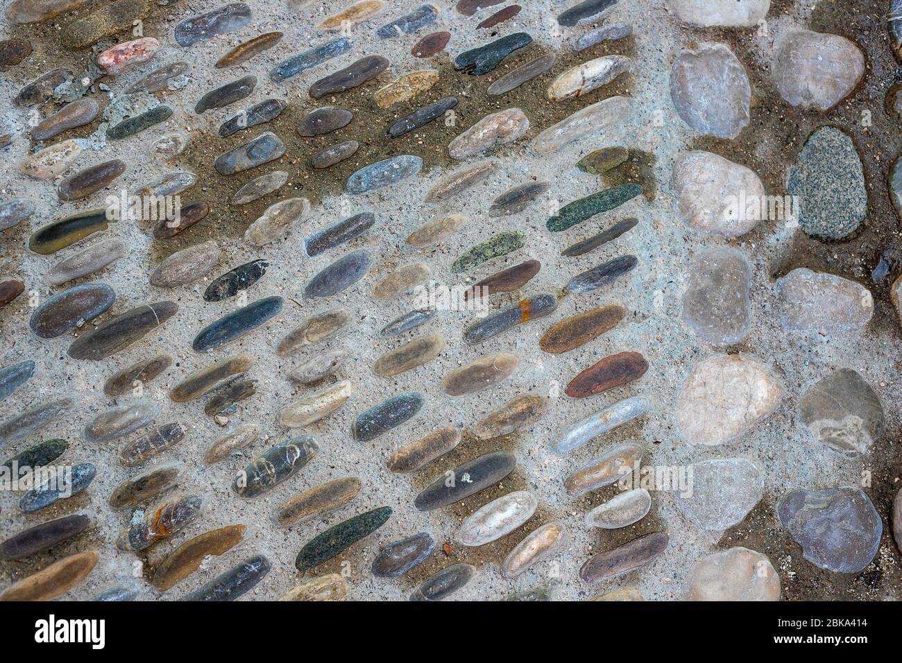 The bridge is a stone road, paving stones. Beautiful paving stones on ...