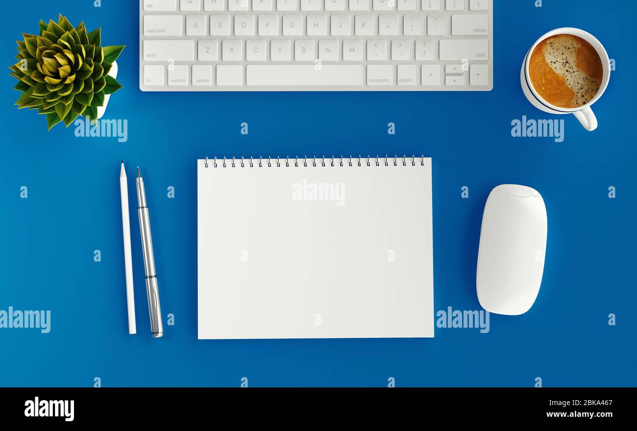 Minimal work space - Creative flat lay photo of workspace desk. Top ...