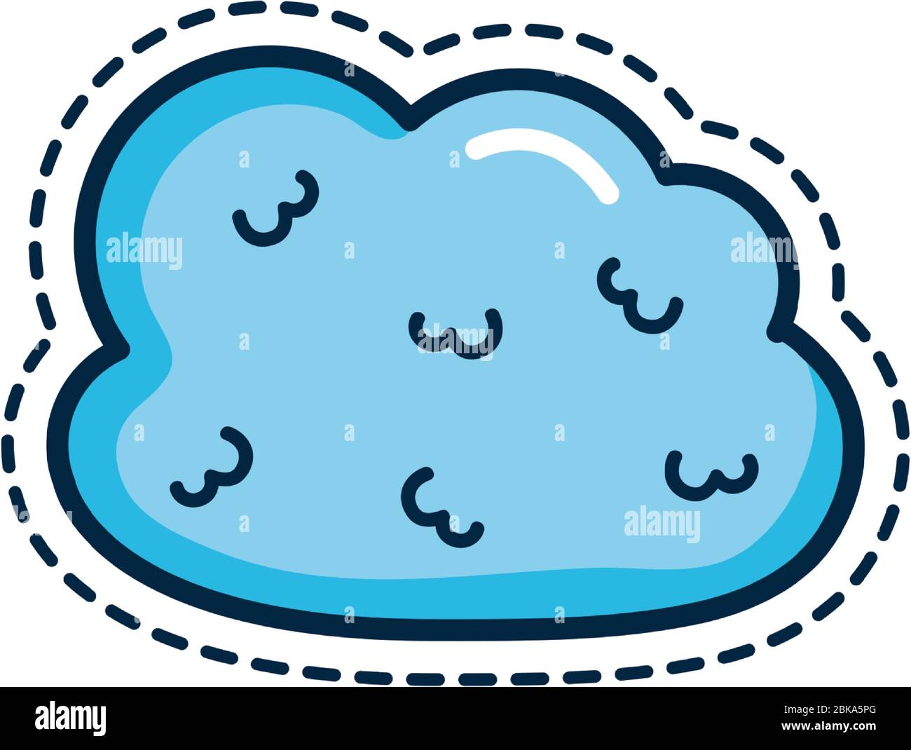 patches concept, cloud icon over white background, line color style ...