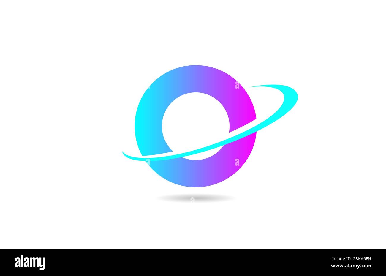 pink blue O alphabet letter logo icon design with swoosh for company ...