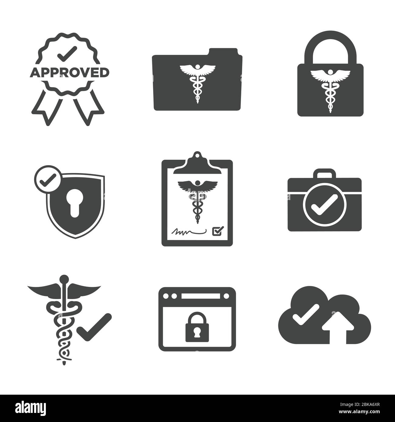 HIPAA Compliance icon set - hippa image involving medical privacy Stock ...