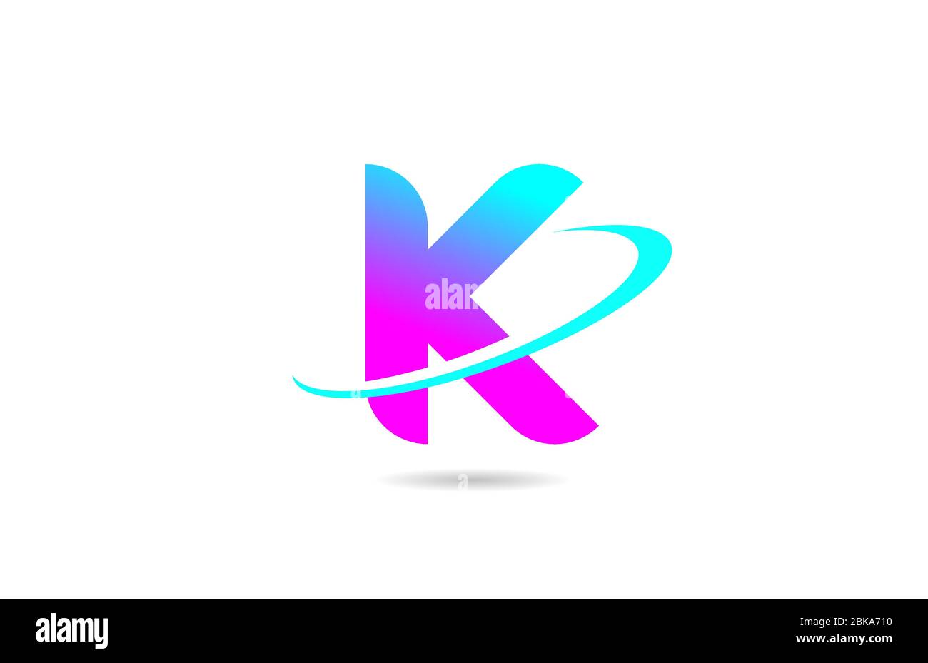 pink blue K alphabet letter logo icon design with swoosh for company ...