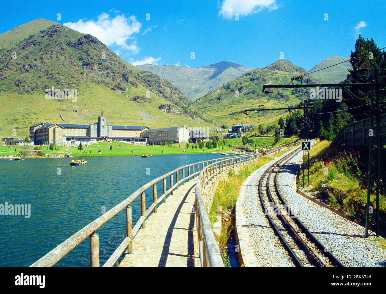 Track and overview. Vall de Nuria, Gerona province, Catalonia, Spain ...