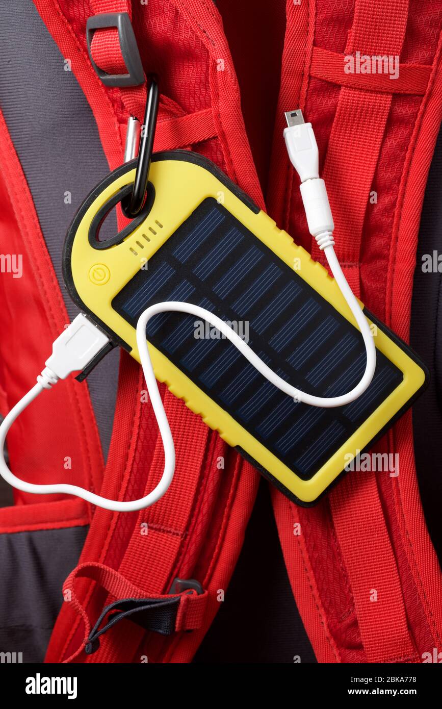 Portable solar cell for nature excursions Stock Photo - Alamy