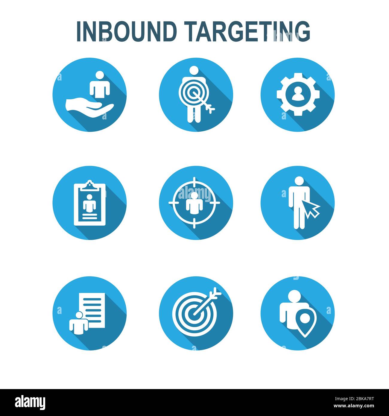 Inbound Marketing Icons w targeting imagery to show buyers and ...