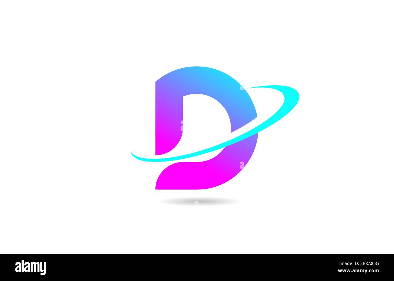 pink blue D alphabet letter logo icon design with swoosh for company ...