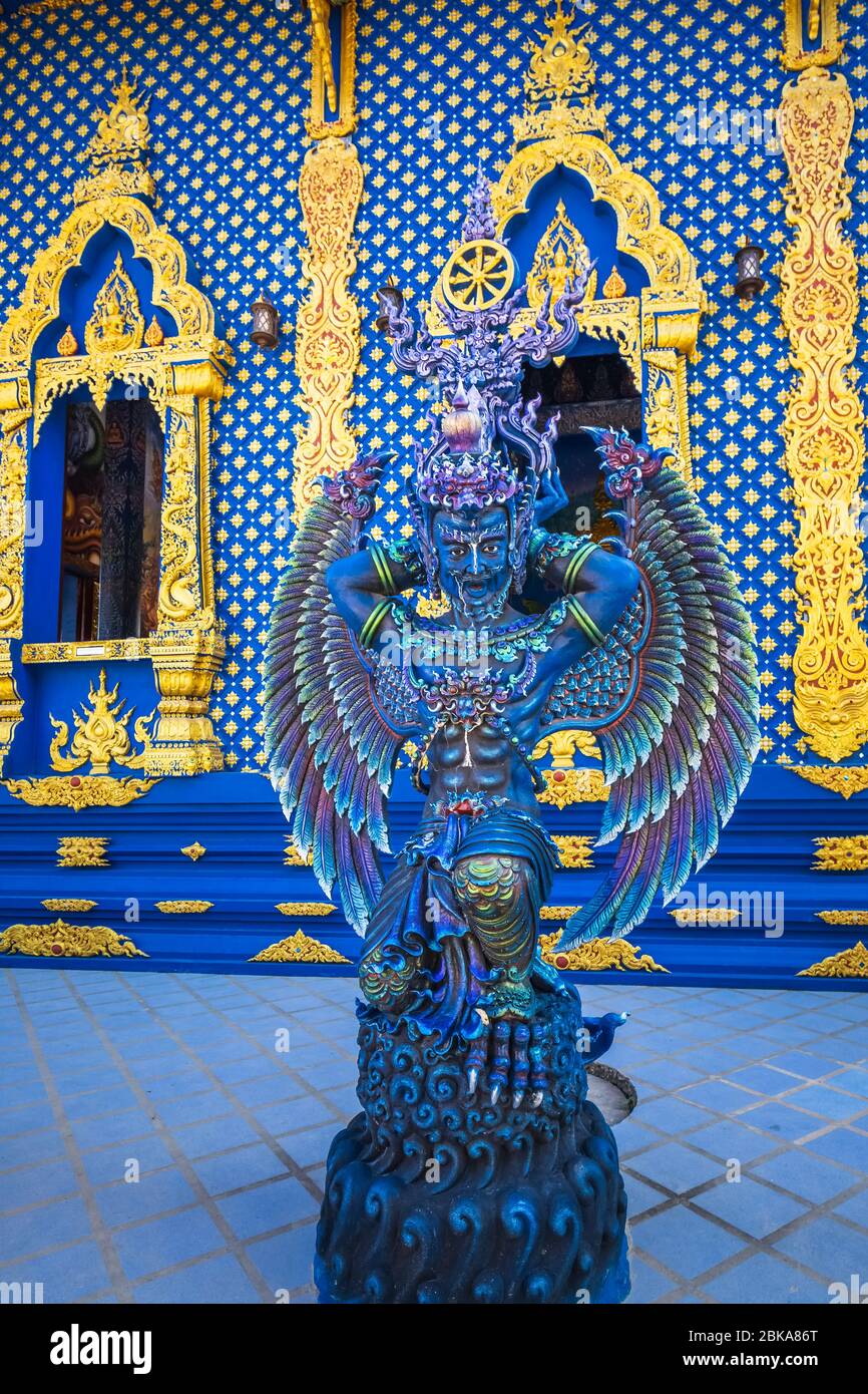 Blue temple Wat Rong Seur Ten at Chiang Rai, North of Thailand Stock ...