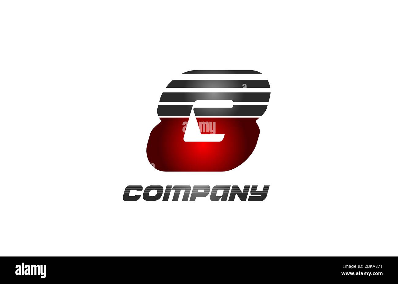 8 eight number logo icon design in red grey gradient color for company ...