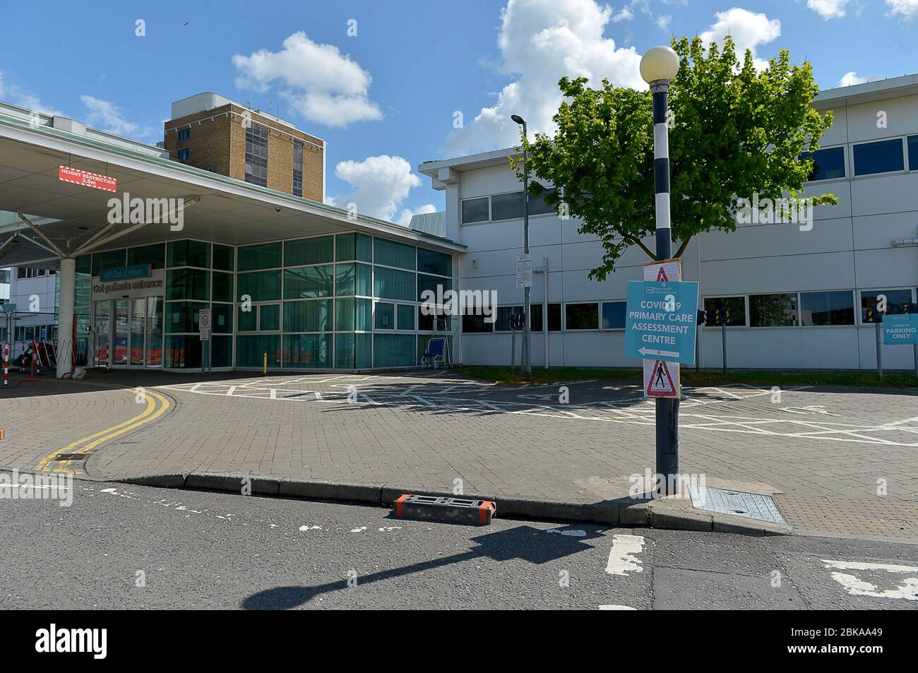 Sign outside Covid-19 Treatment Centre at Altnagelvin hospital in ...