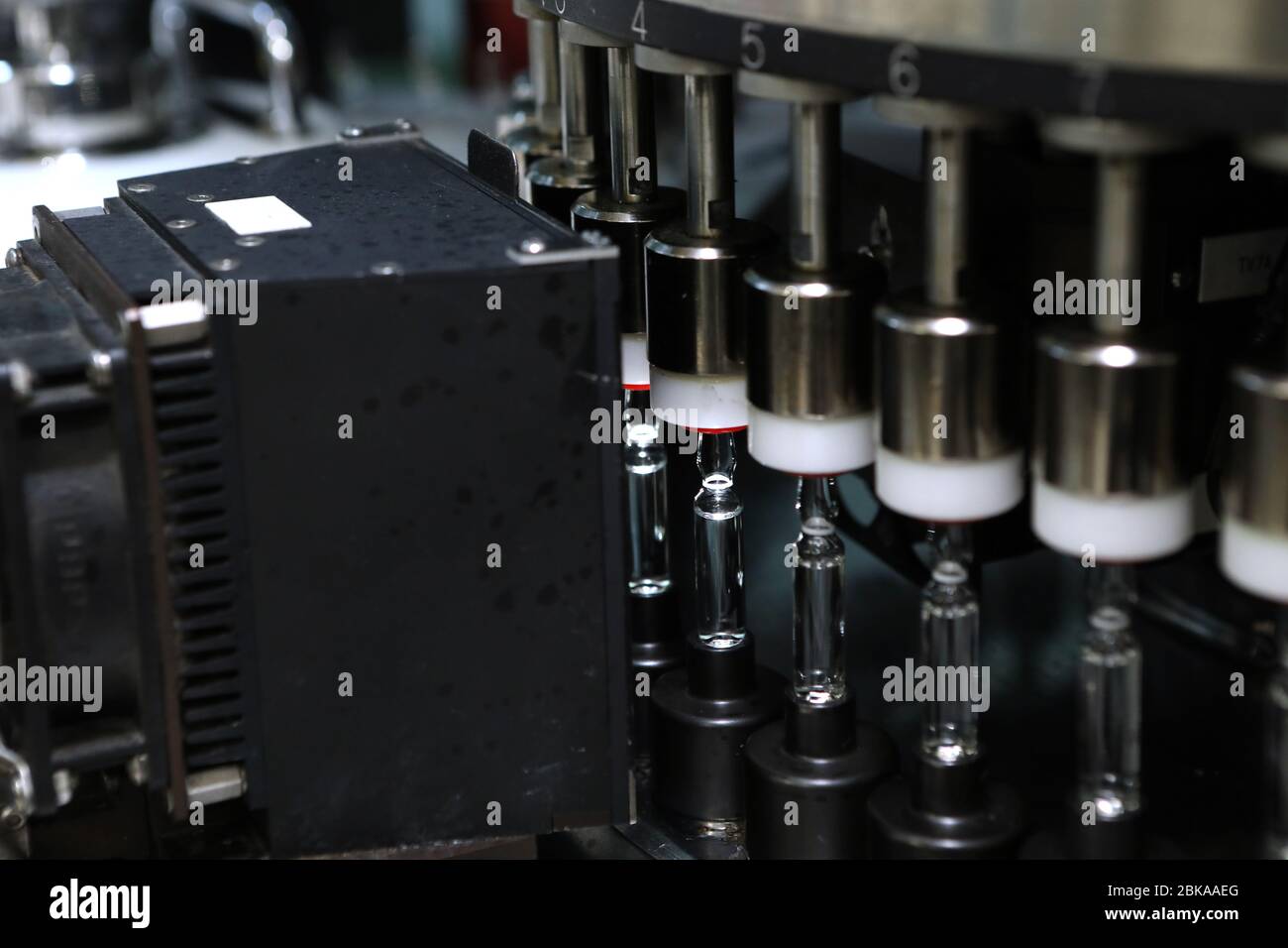 Pharmaceutical industry. Production Line. Fill bottles and ampoules for ...