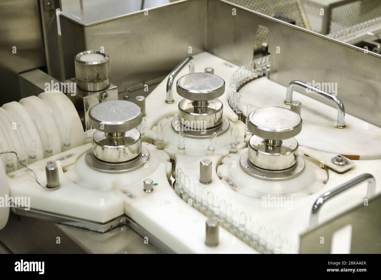 Pharmaceutical industry. Production Line. Fill bottles and ampoules for ...