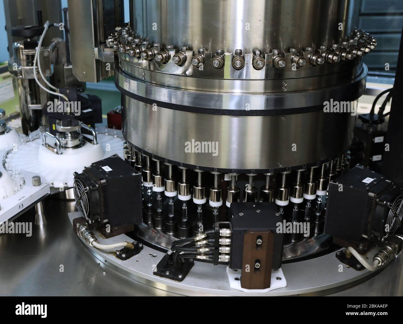 Pharmaceutical industry. Production Line. Fill bottles and ampoules for ...