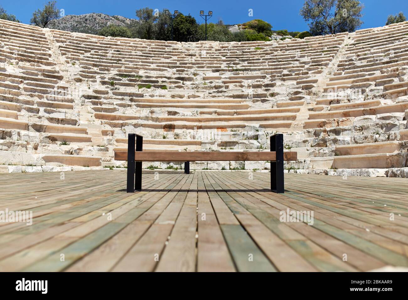 bench on the Amphitheater Stock Photo - Alamy