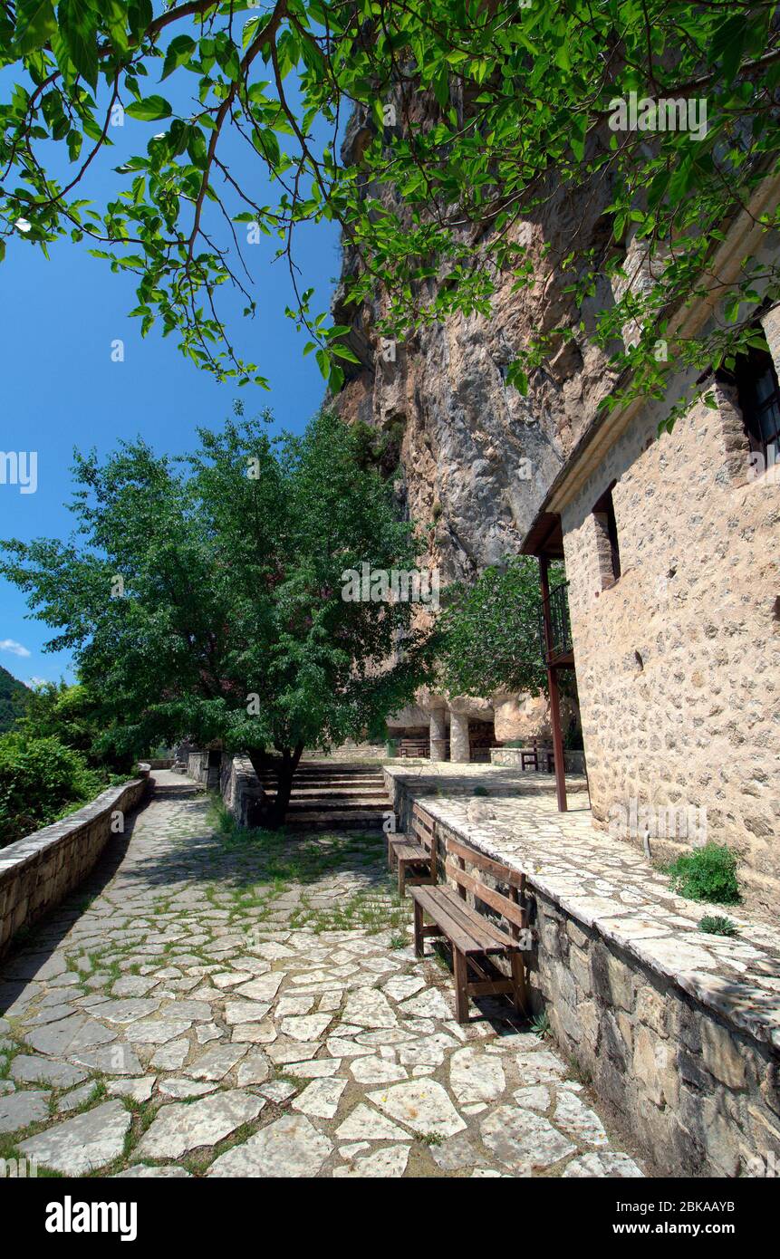 Greece, Epirus, footpath to Monastery Kipinas built in 13th Century ...