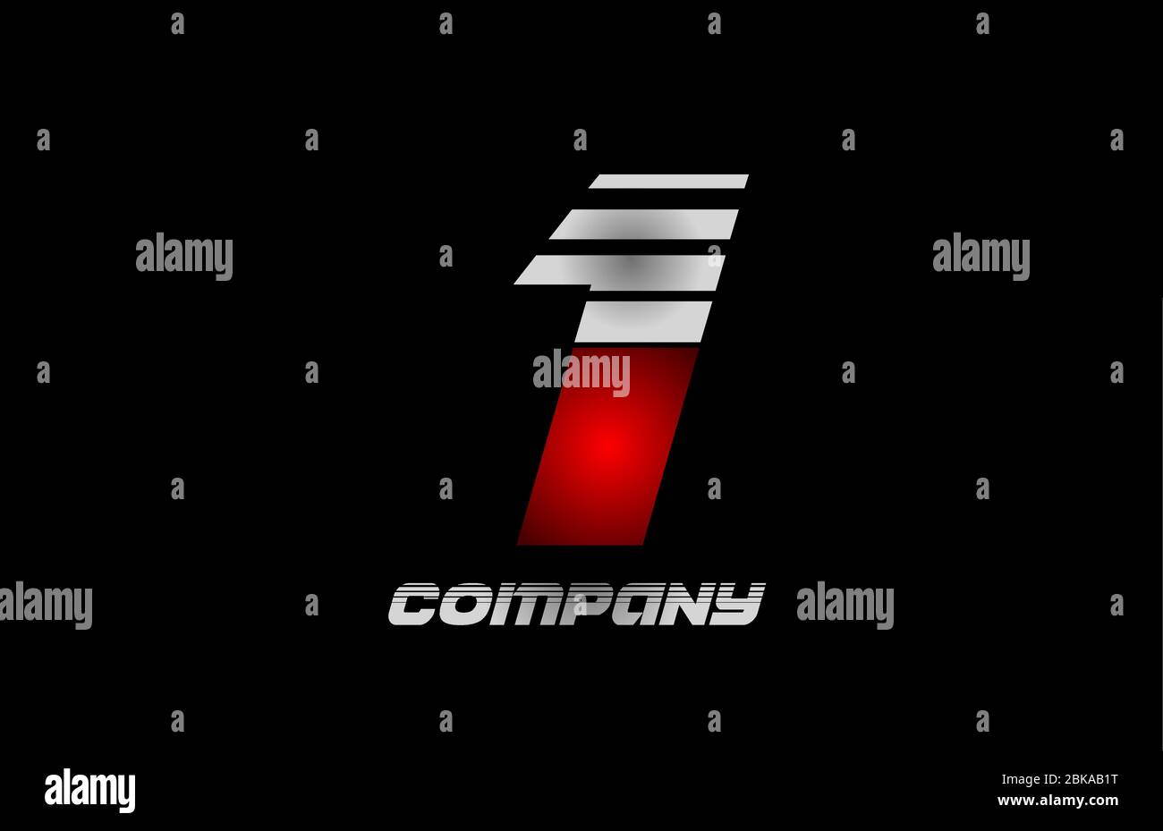 number logo 1 one red grey black icon design for company and business ...