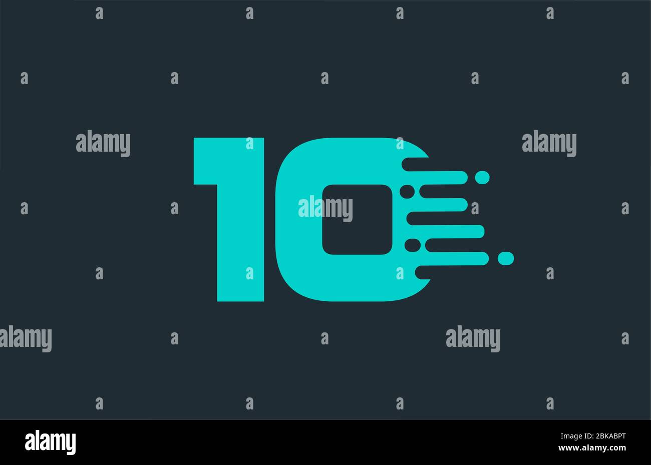 10 ten blue number logo icon with line design for business and company ...