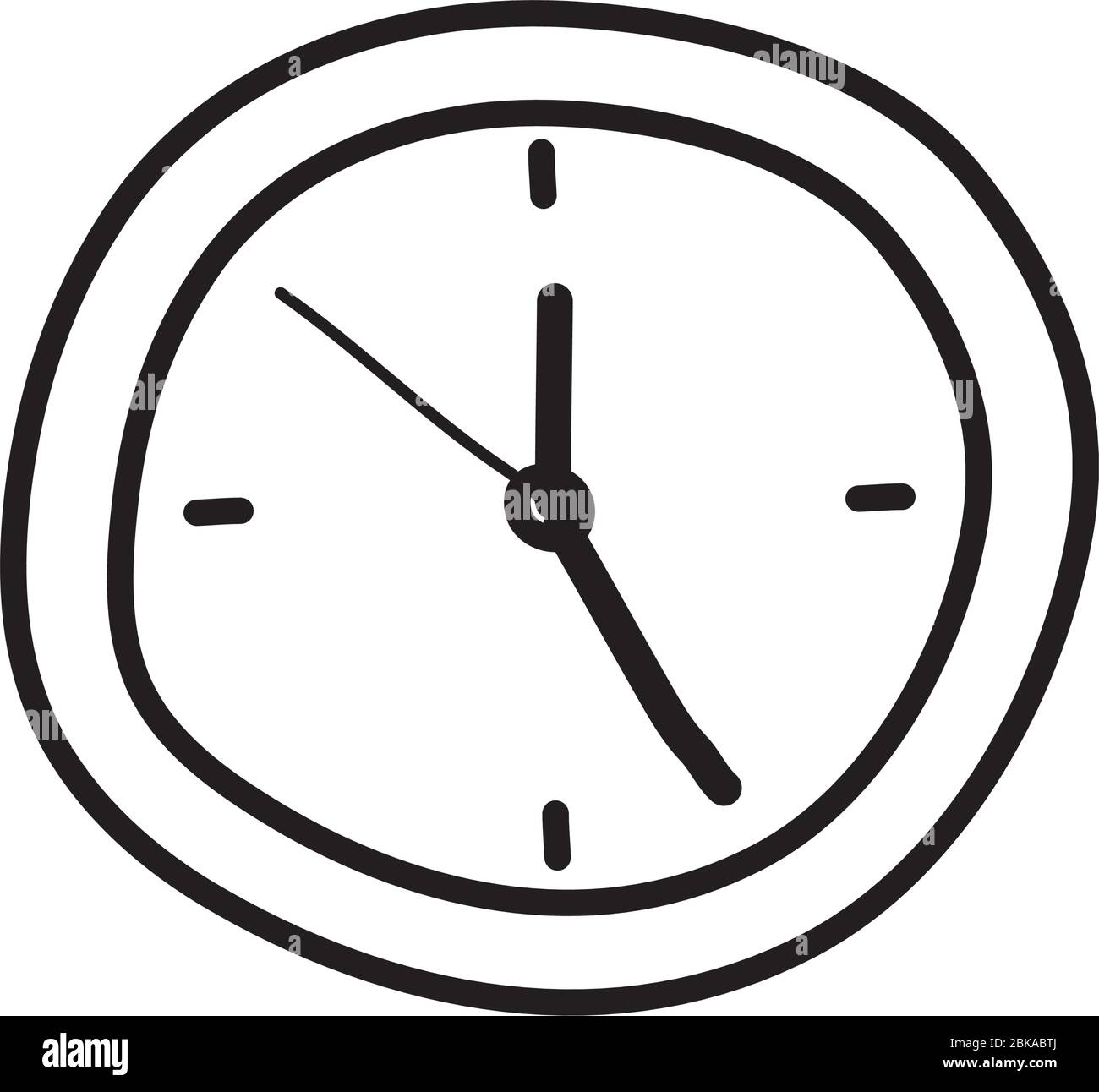 clock icon over white background, line style, vector illustration Stock ...