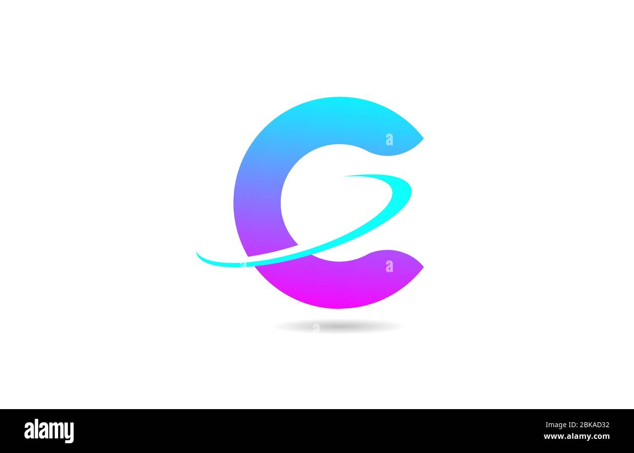 pink blue C alphabet letter logo icon design with swoosh for company ...