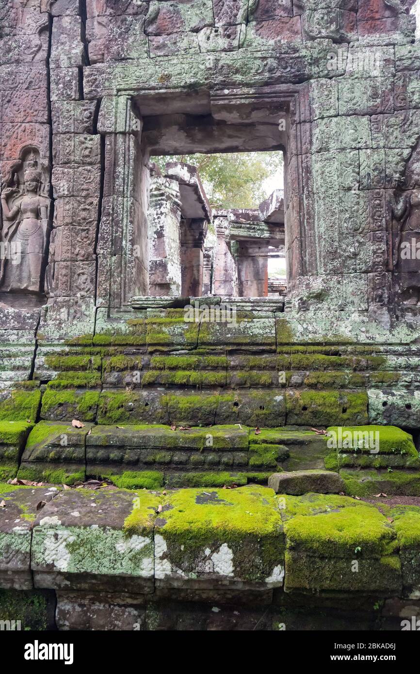 Stairs of the temple ruins at Angkor Wat, Siem Reap, Cambodia Stock ...