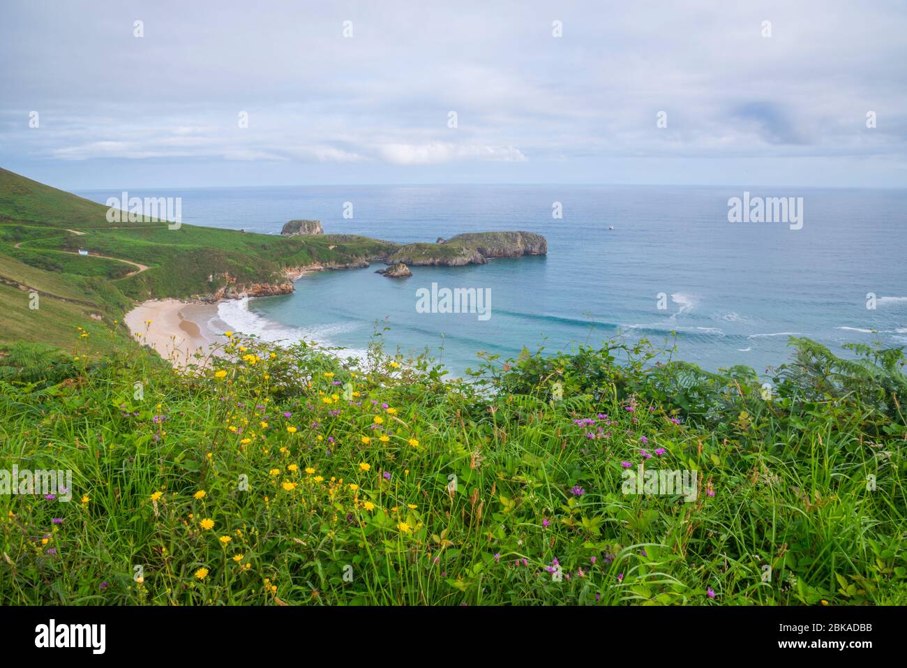 Overview. Torimbia beach, Niembro, Asturias, Spain Stock Photo - Alamy