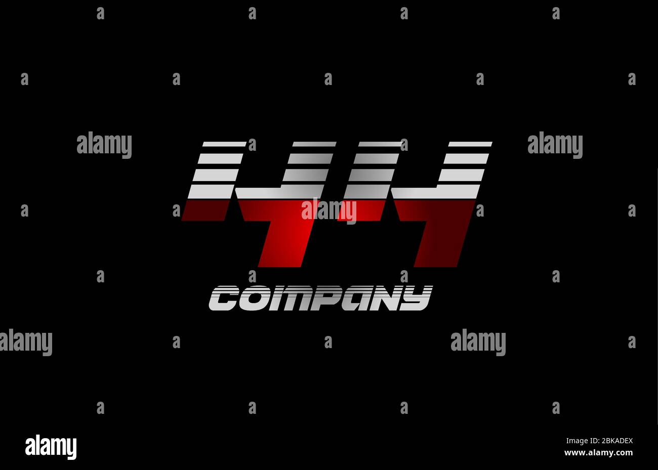 number logo 44 red grey black icon design for company and business ...