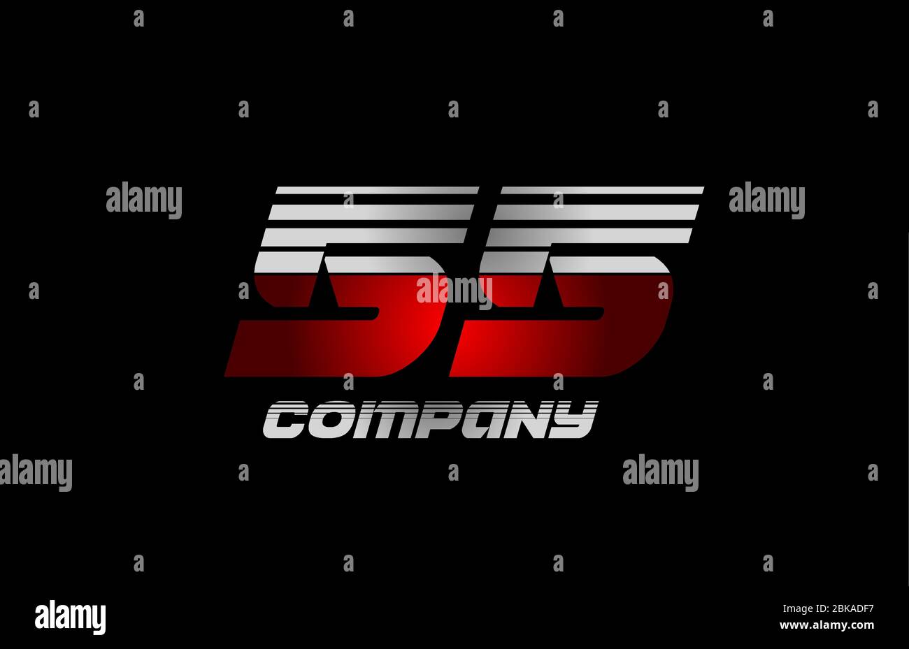 number logo 55 red grey black icon design for company and business ...