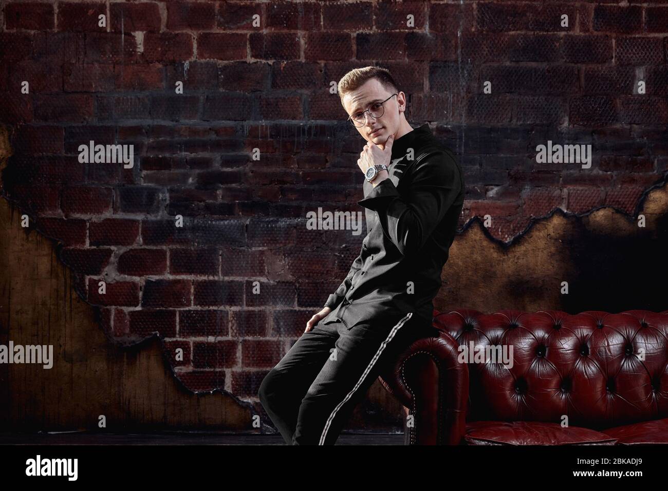 Male teenager, modern businessman in casual clothes, a new wave in ...