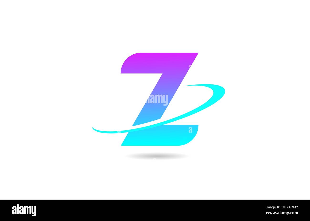pink blue Z alphabet letter logo icon design with swoosh for company ...
