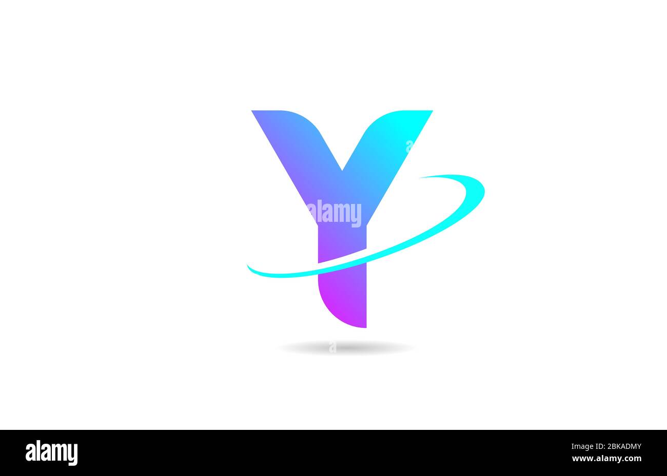 pink blue Y alphabet letter logo icon design with swoosh for company ...